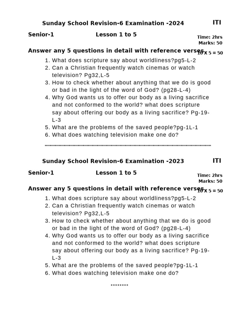 S1 - Lesson 1 To 5 Revision-6 | PDF