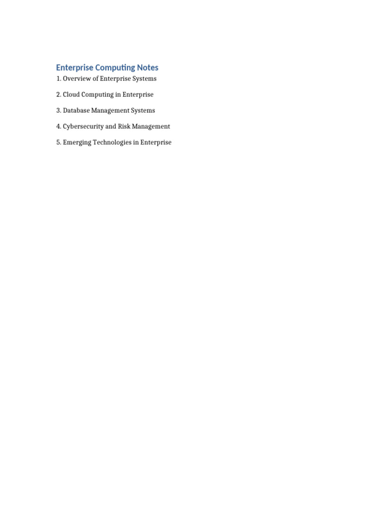 Enterprise Computing Essentials | PDF