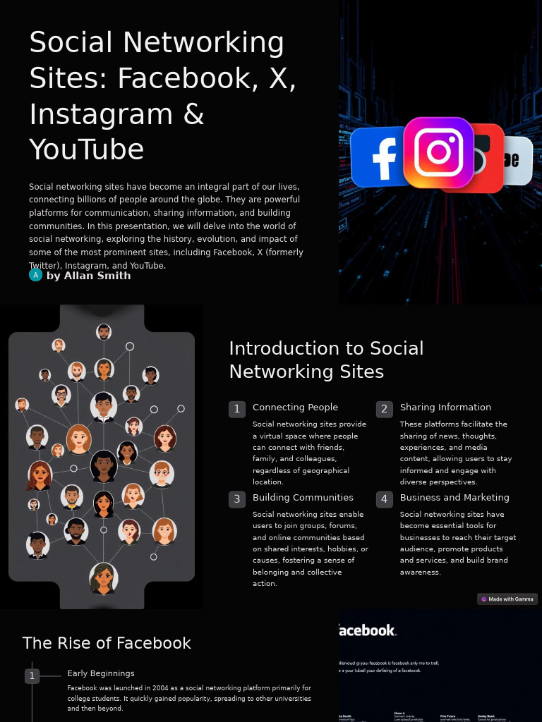 Social Networking Sites Facebook X Instagram and YouTube | PDF ...