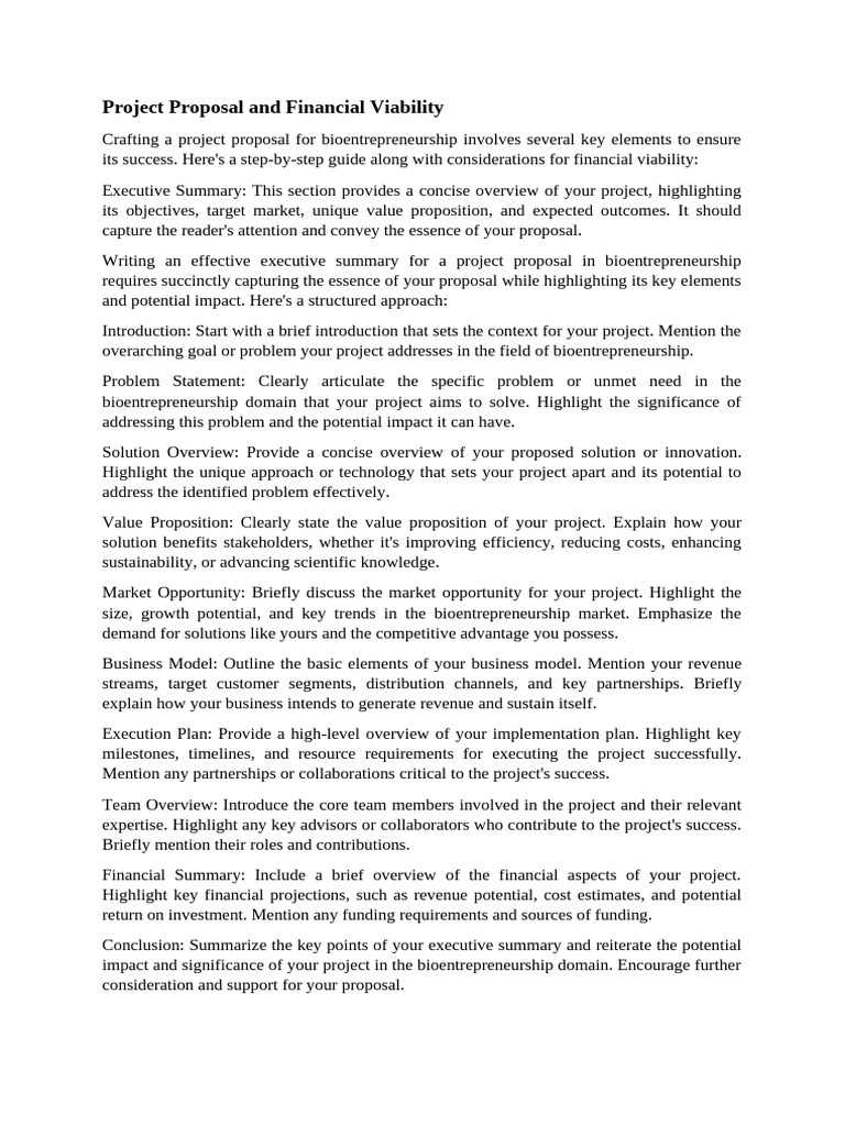 Bioentrepreneurship Proposal Guide | PDF | Corporate Finance | Venture Capital