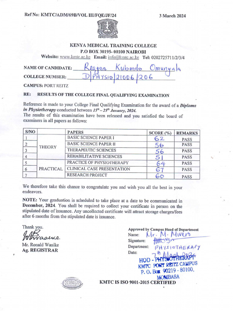 LETTER OF PASSING | PDF