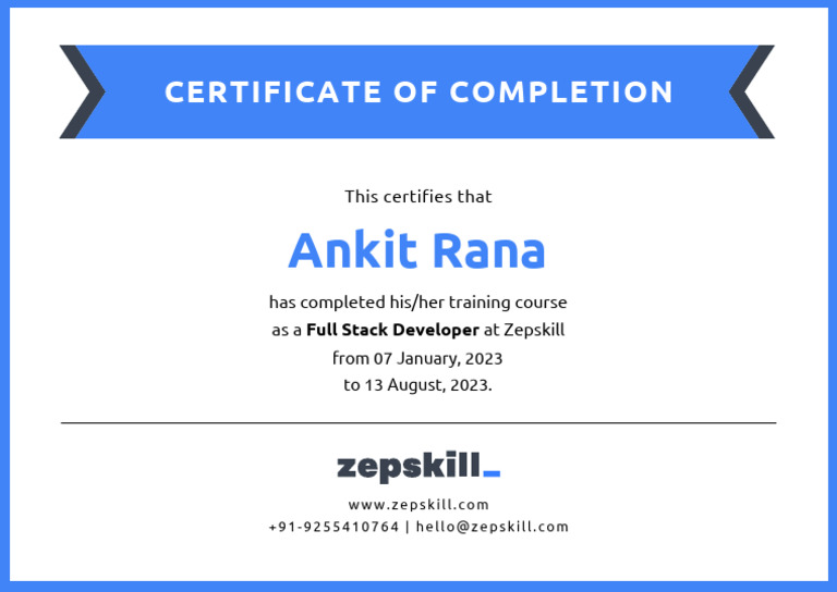 Course Completion Certificate - Ankit Rana | PDF