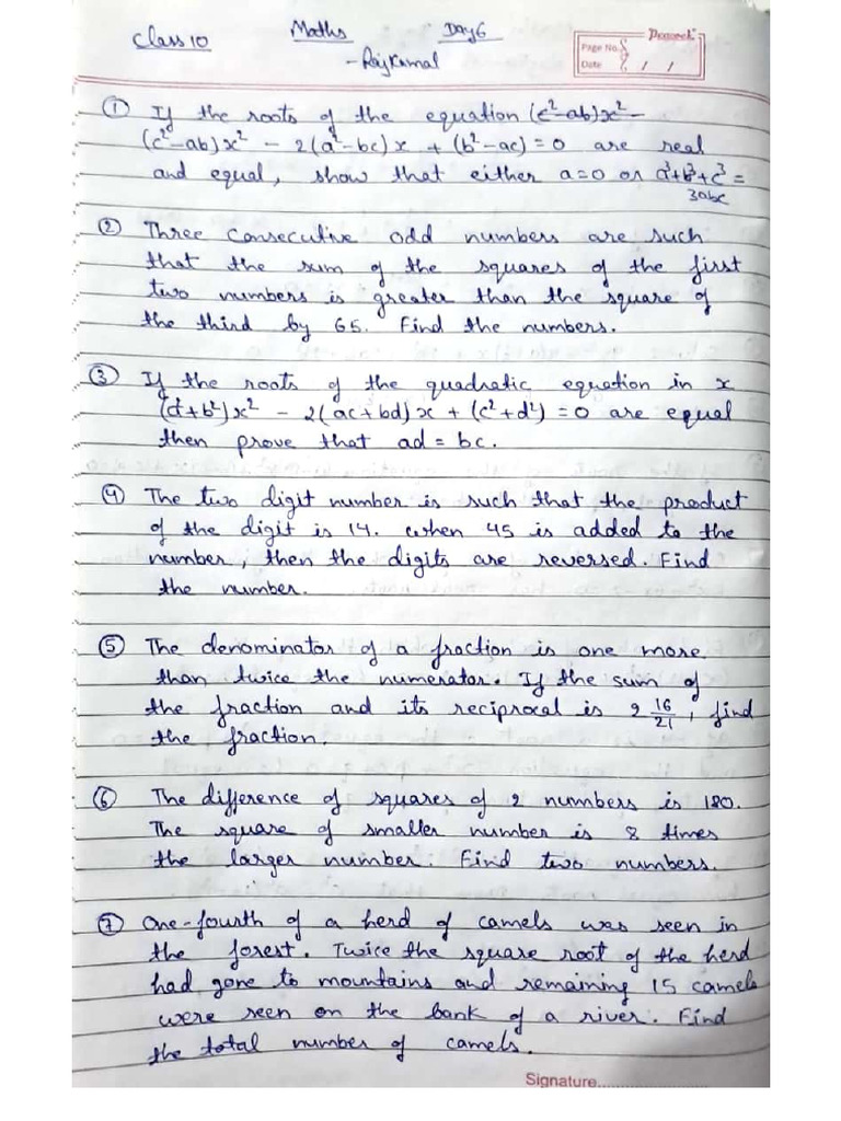 Class 10 Maths Practice Questions 2024-25 - 9 | PDF