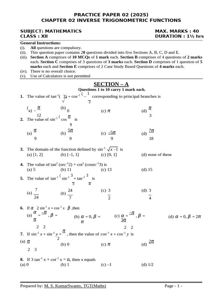 maths-class-xii-chapter-02-inverse-trigonometric-functions-practice ...