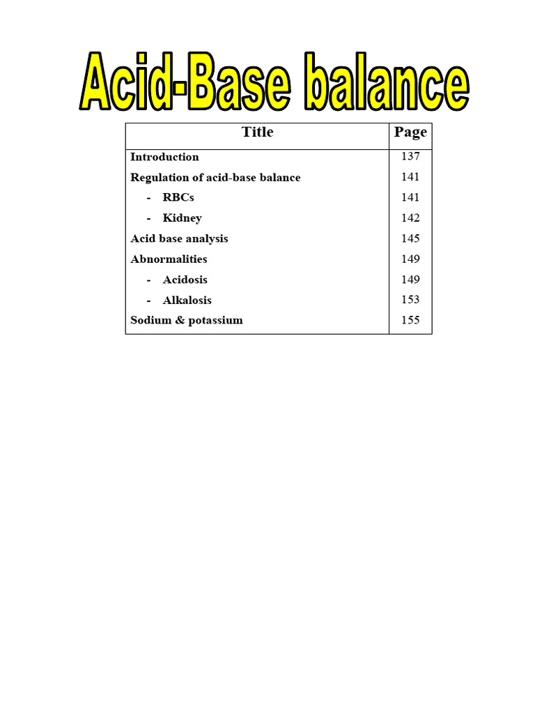 Acid-Base Balance in Biochemistry | PDF | Acid | Bicarbonate