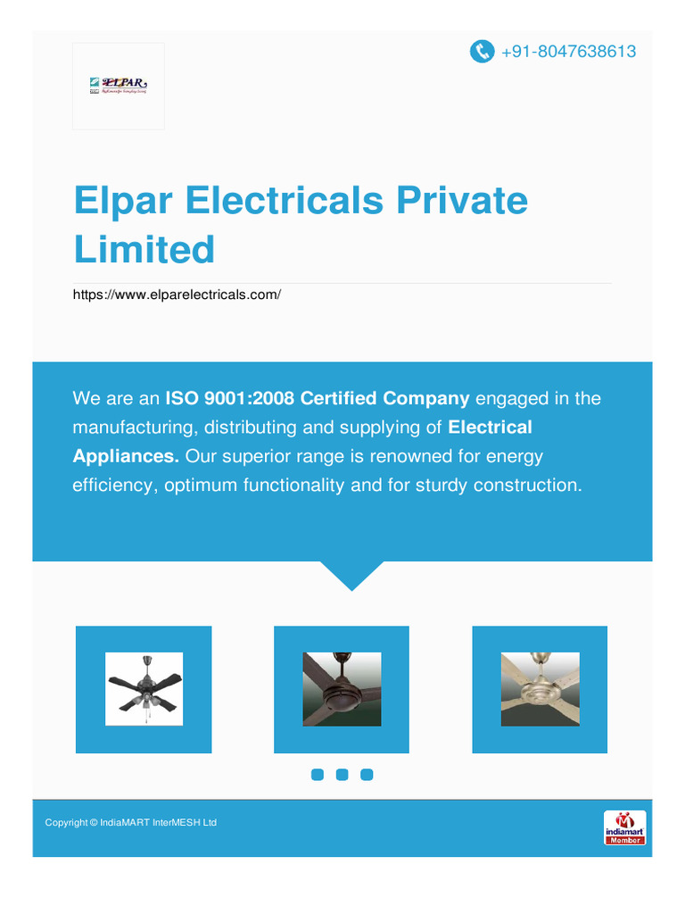 Elpar Electricals Private Limited | PDF | Iso 9000