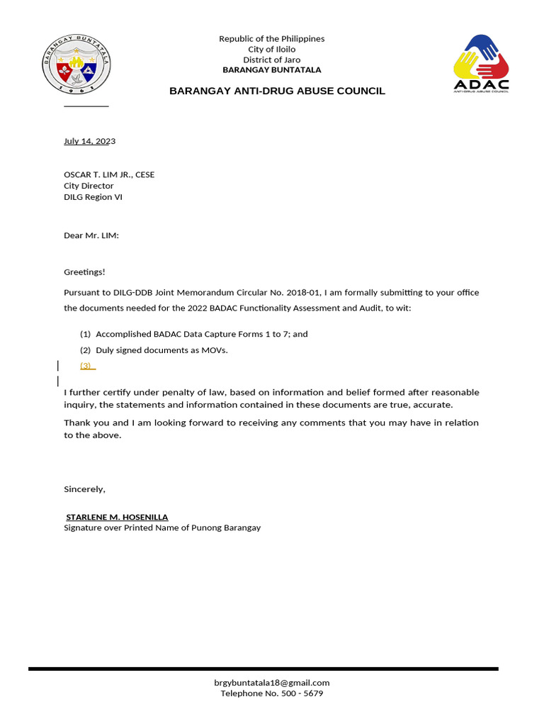1 BADAC TEMPLATE Cover Letter Sample | PDF