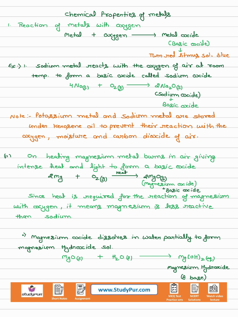Metals - Non - Metals Notes Muk | PDF