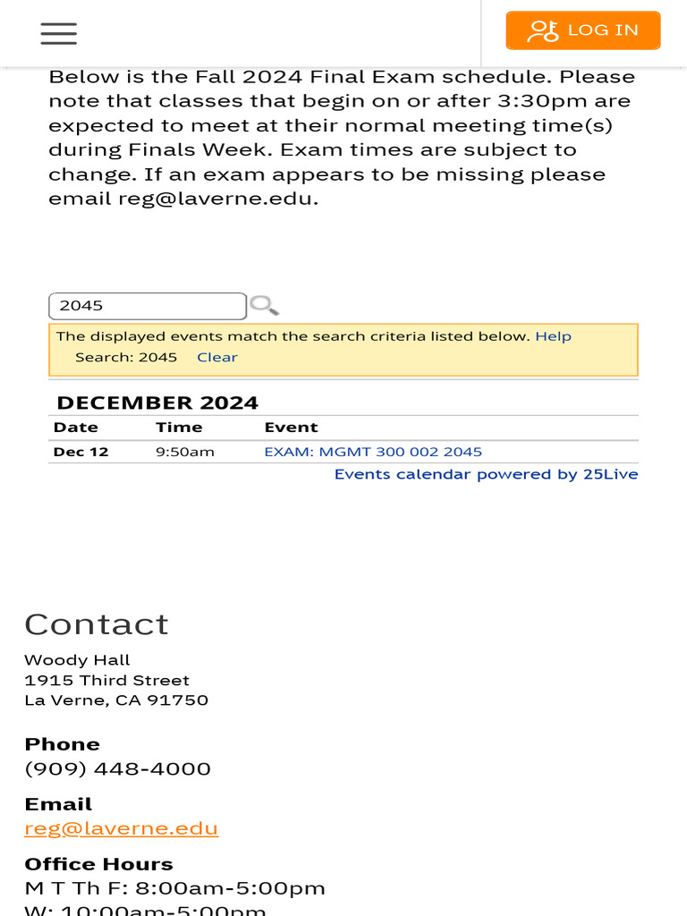 Fall 2024 Final Exam Schedule | PDF
