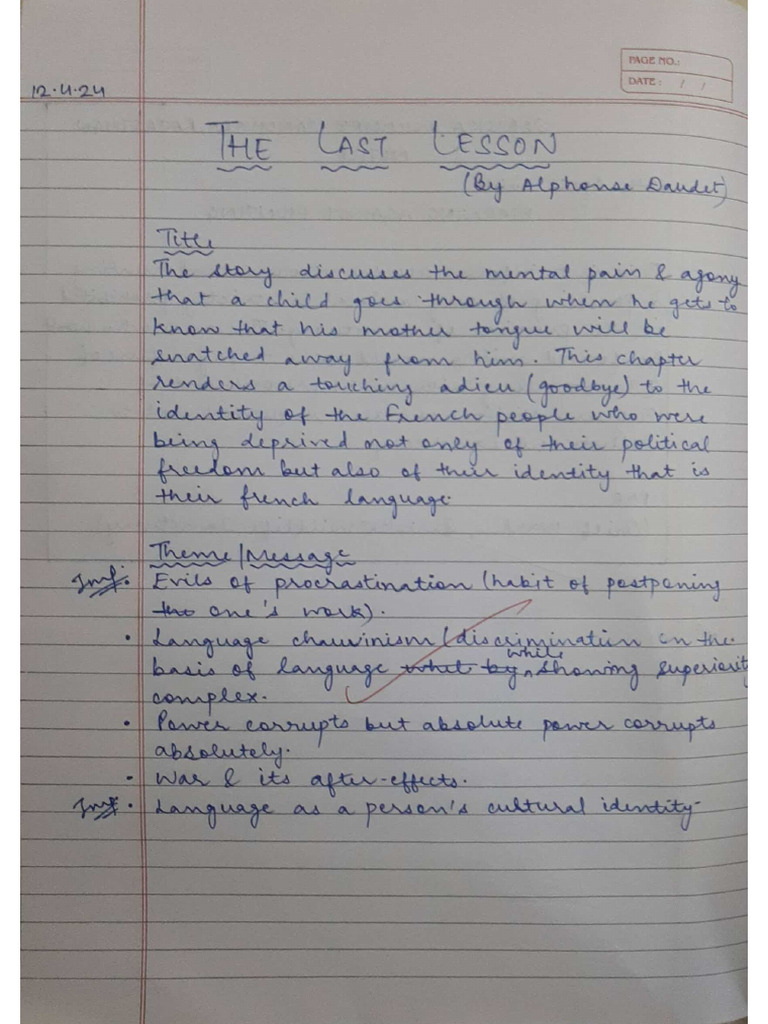 The Last Lesson | PDF