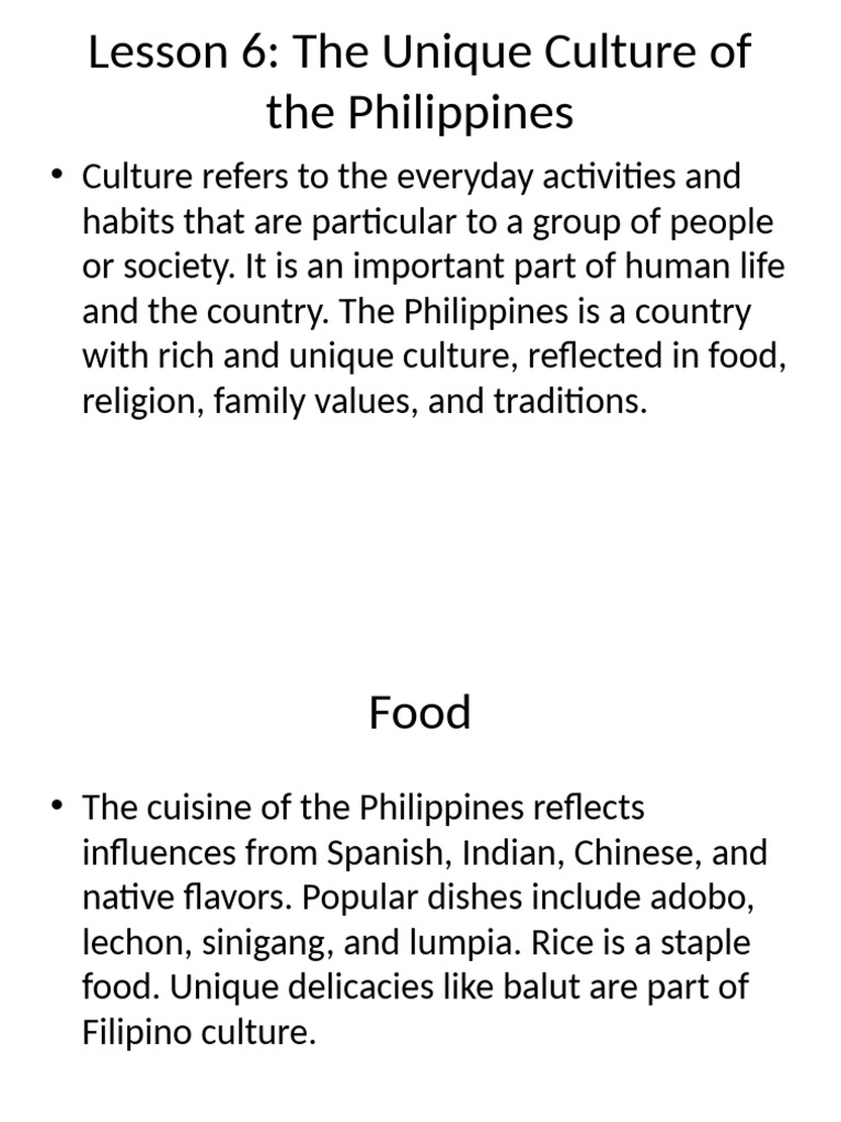 Unique Aspects of Filipino Culture | PDF
