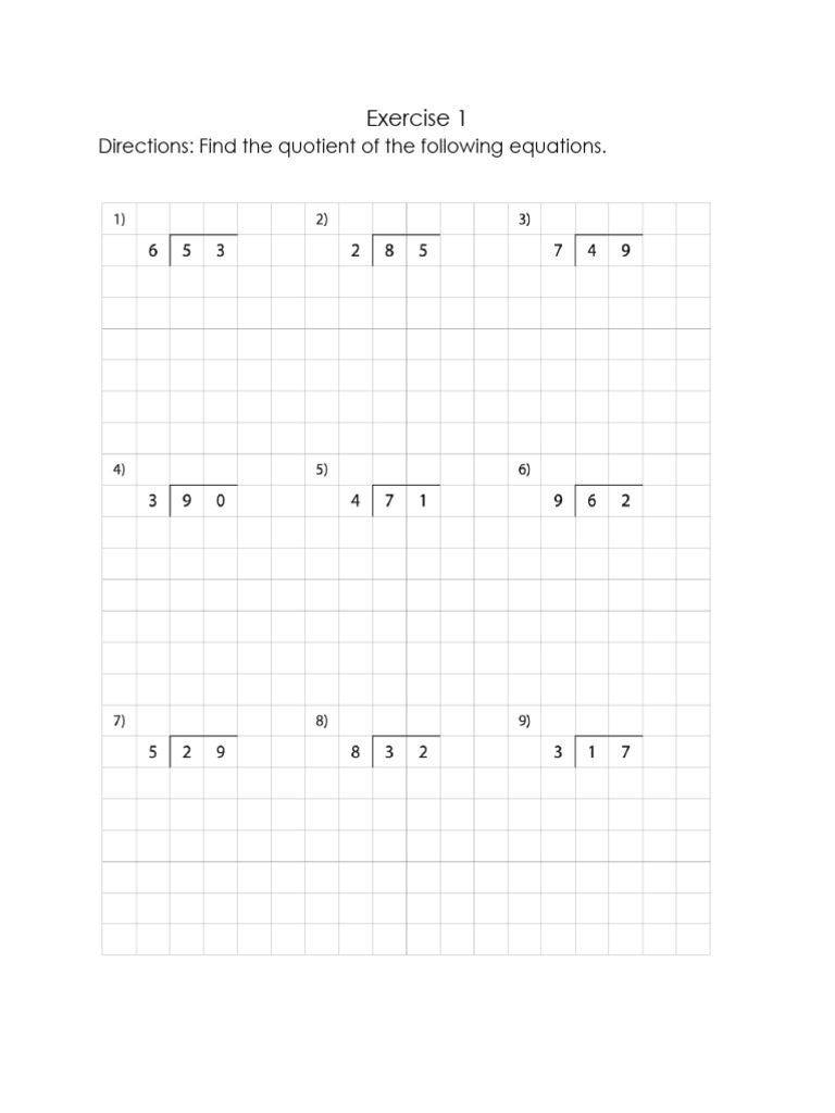 Division Exercises | PDF