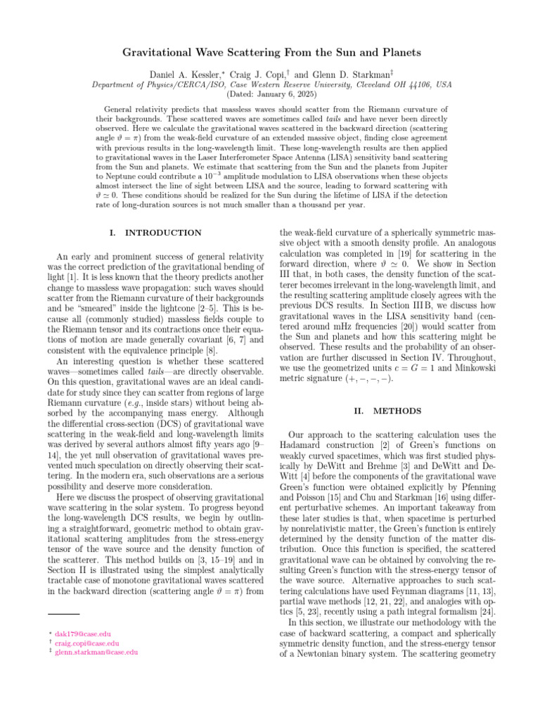 Gravitational Wave Scattering | PDF | Gravitational Wave | Spacetime