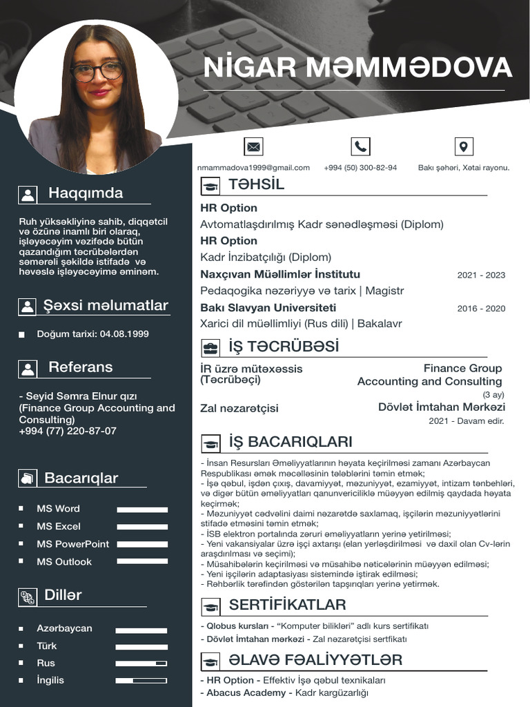 Nigar Məmmədova CV 2 | PDF