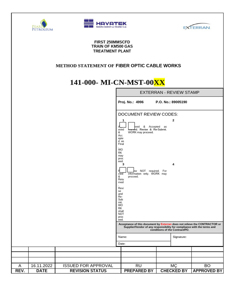 MS For Fiber Optic Cable | PDF | Optical Fiber | Safety