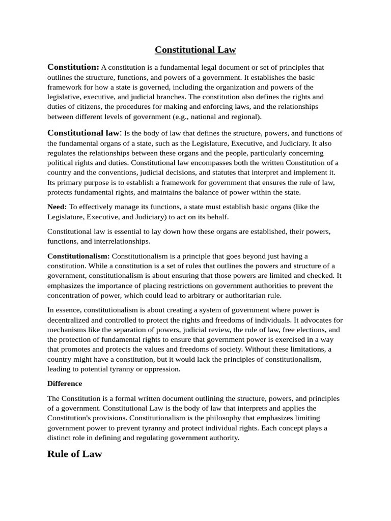Understanding Constitutional Law Basics Pdf Human Rights Rule Of Law