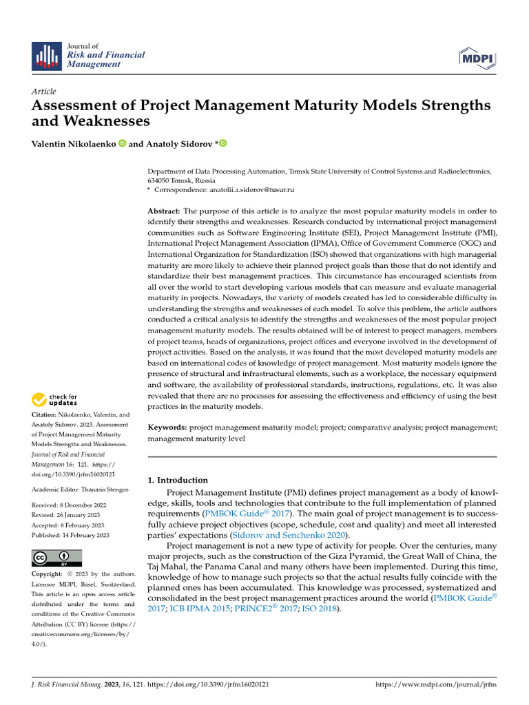 Project Management Maturity Assessment Analysis | PDF | Project ...