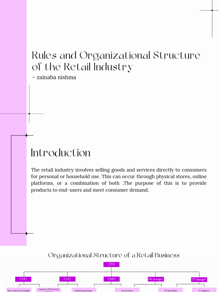 Organisational Structure of Retail Industry | PDF | Retail | Inventory