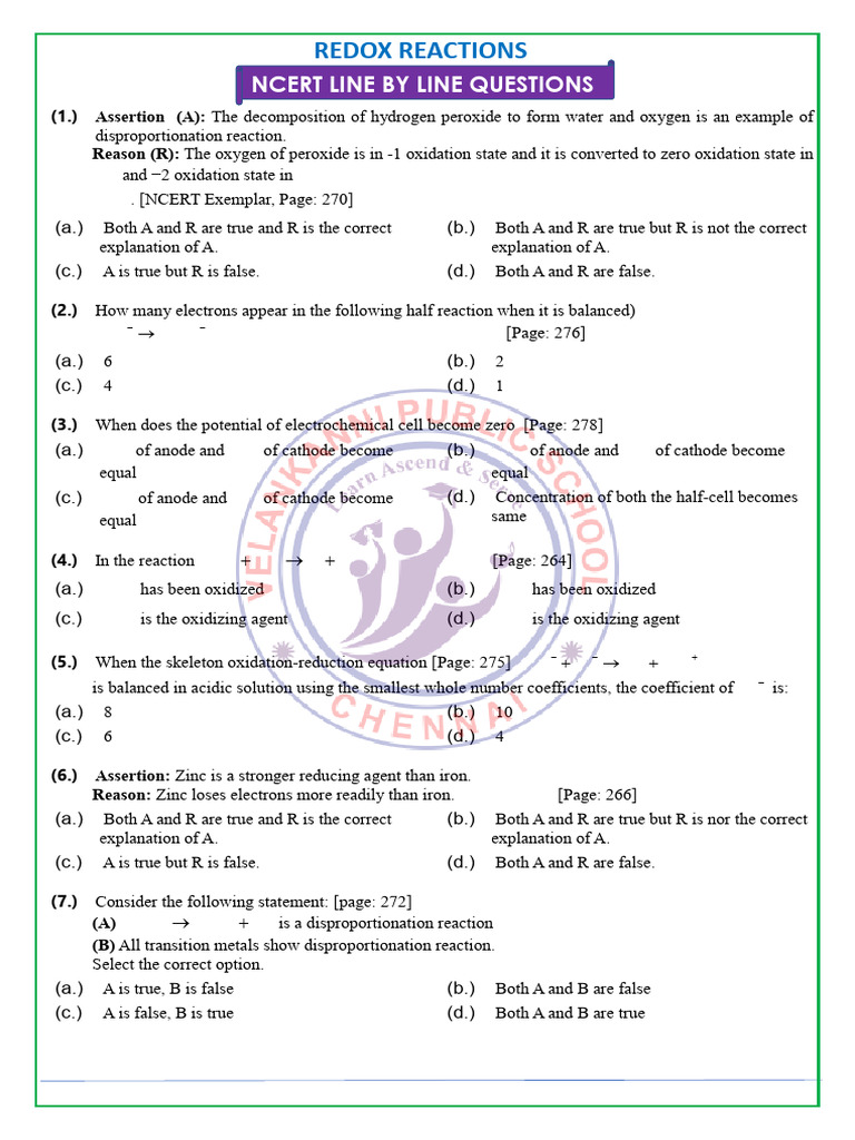 REDOX REACTIONS | PDF | Redox | Ion