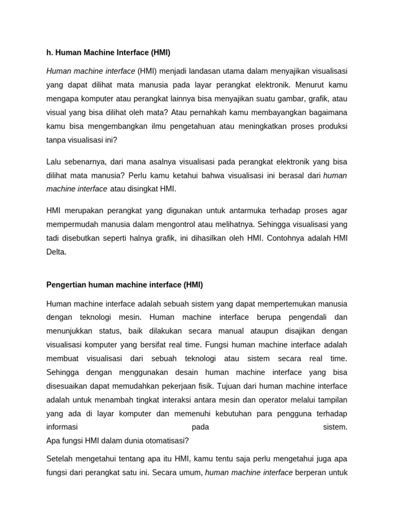Pengenalan Human Machine Interface | PDF
