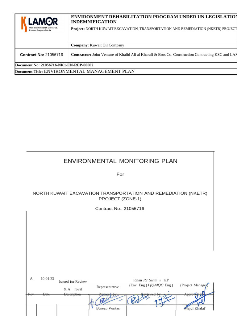 Environmental Monitoring Plan | PDF | Volatile Organic Compound ...