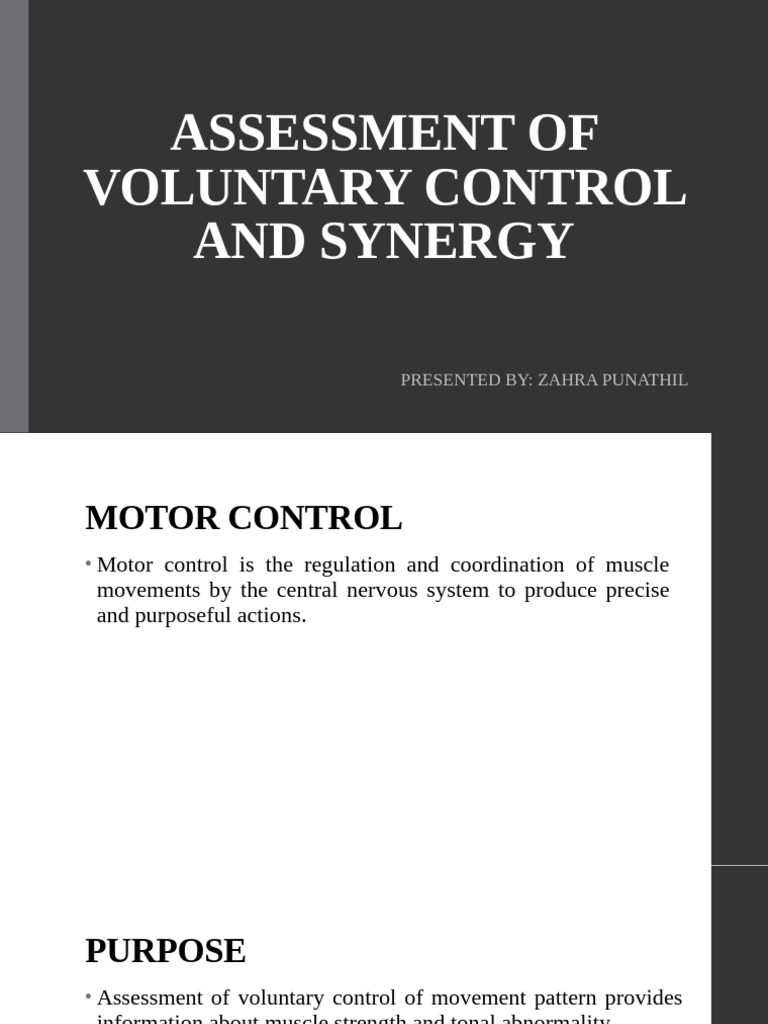 Assessment of Voluntary Control and Synergy | PDF | Motor Control ...