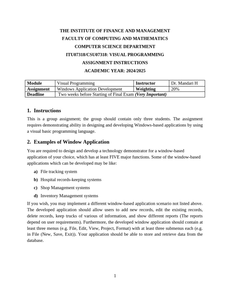 CSU07318 Assignment | PDF | Computer File | Computer Programming