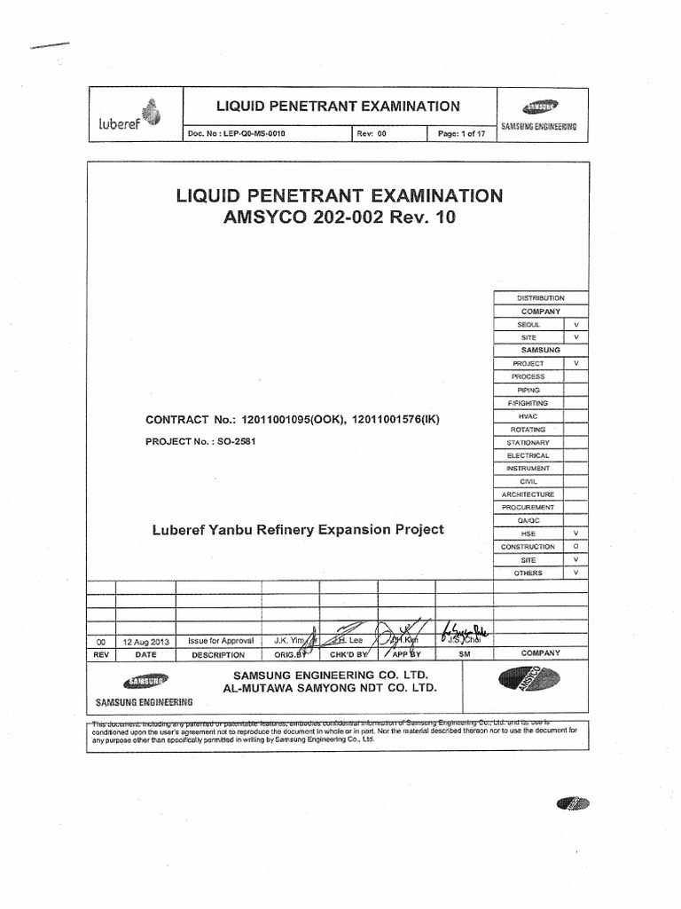 LEP-Q0-MS-0010_00 Liquid Penetrant Examination (AMSYCO 202-002) | PDF ...