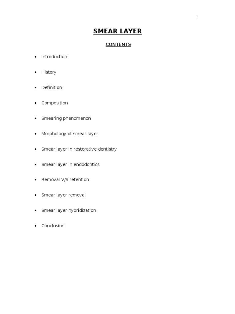 Smear Layer | PDF | Tooth Enamel | Dentin