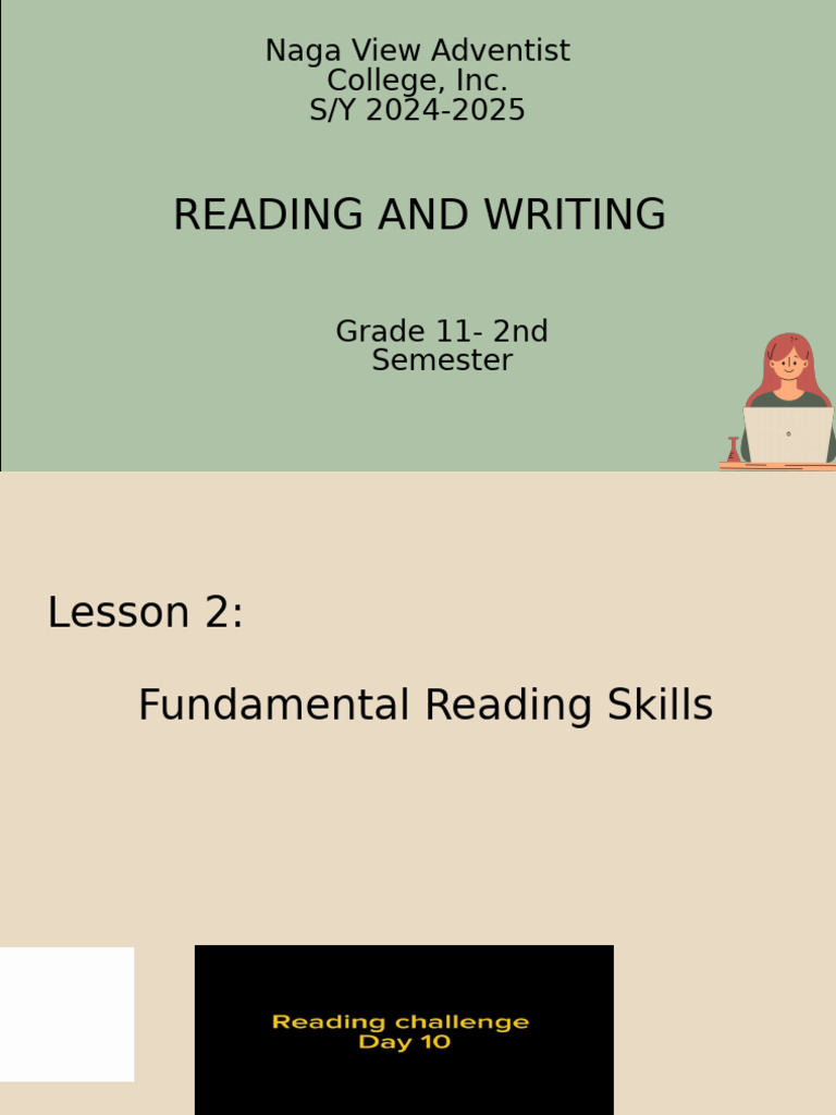 Fundamental Reading Skills Overview | PDF | Speed Reading | Writing