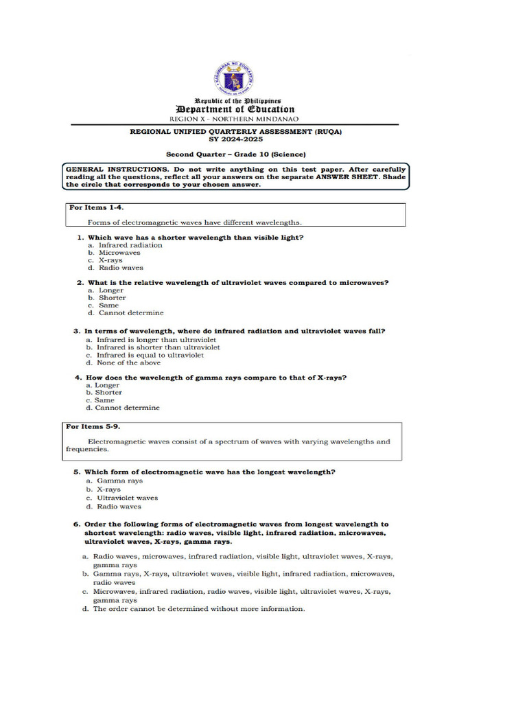 Science 10 2nd Quarter Exam | PDF