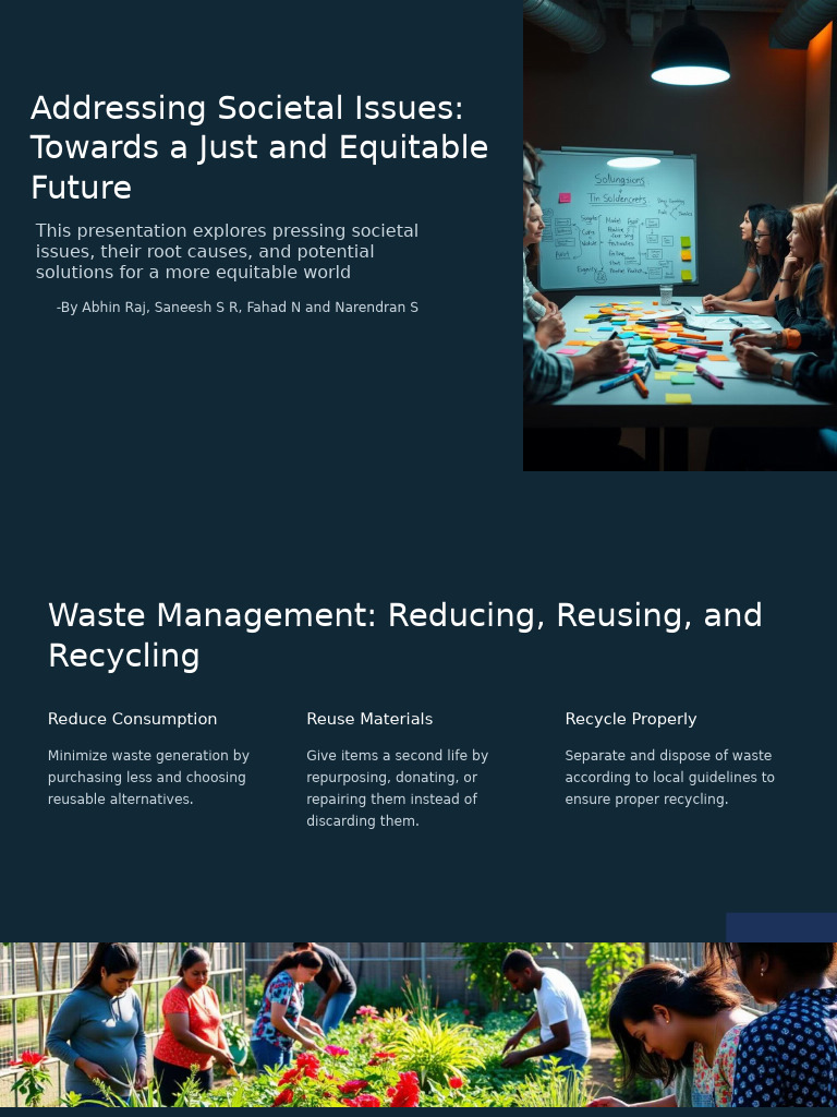 Solutions for Societal Issues and Equity | PDF | Recycling | Reuse