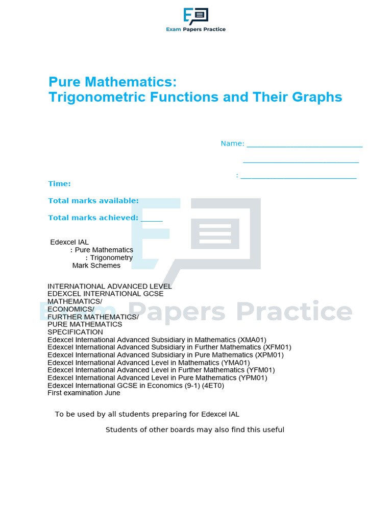 3-Trigonometric-functions-and-their-graphs-ms | PDF | Schools ...