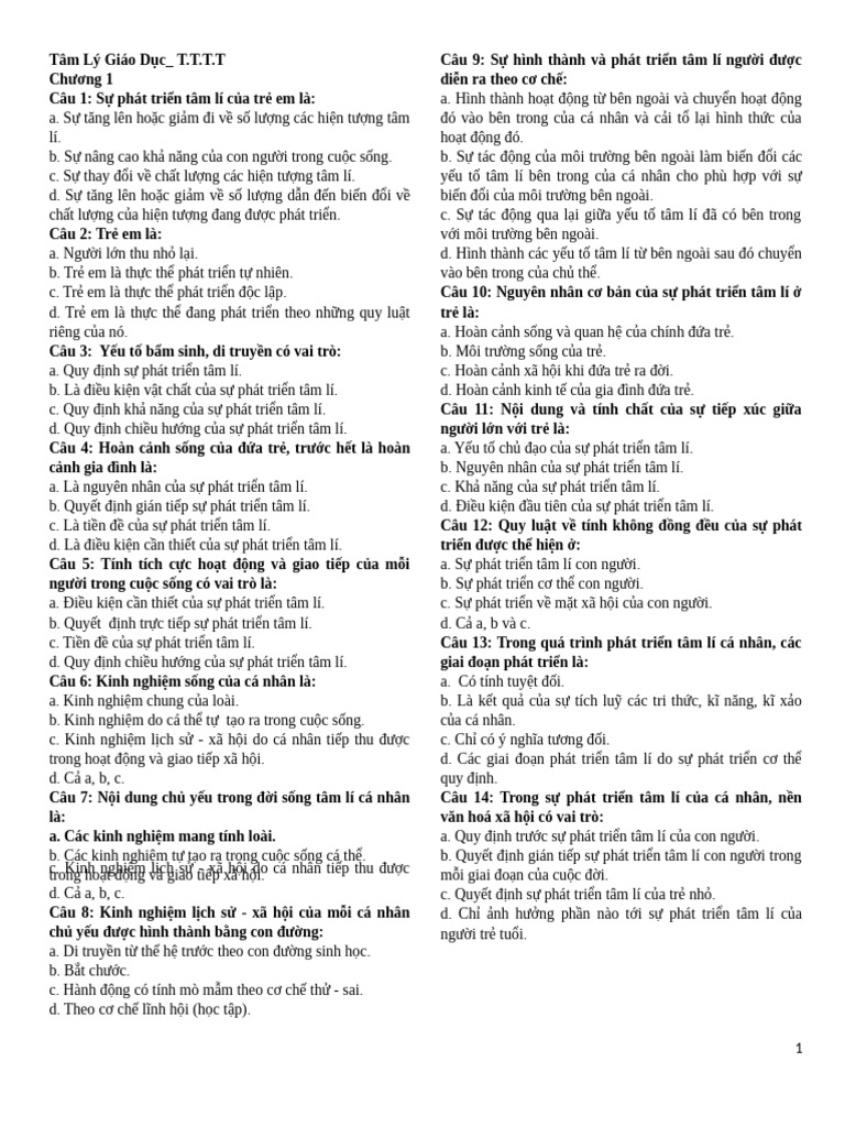 [123doc] - trac-nghiem-tam-ly-hoc-giao-duc | PDF