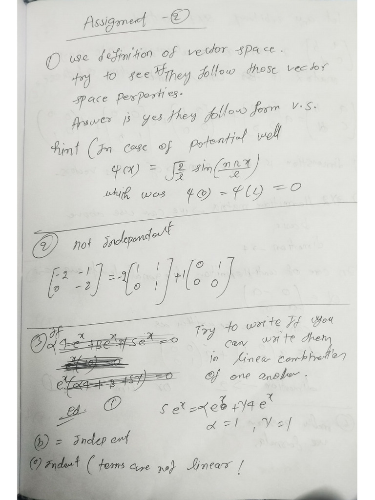 QM Assignment 2 Solution Hints | PDF