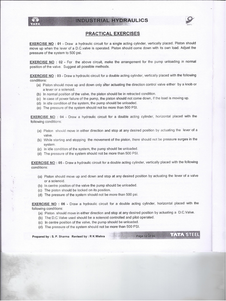Hydraulic Exercise-1 | PDF