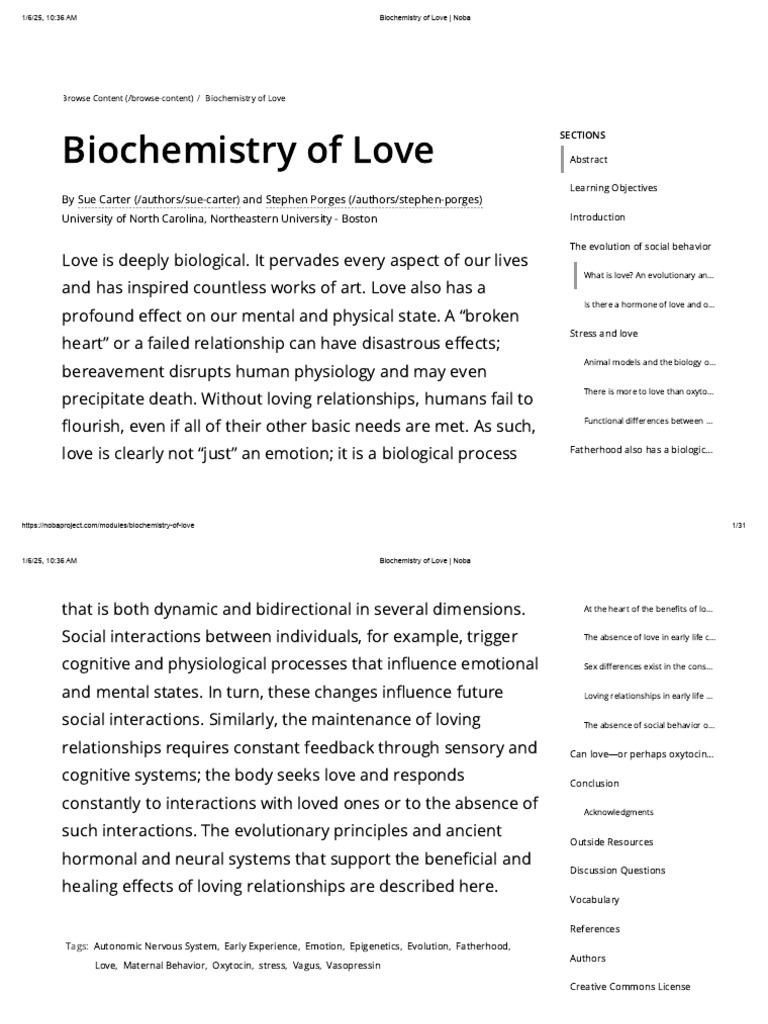 Biochemistry of Love _ Noba | PDF | Stress (Biology) | Hypothalamic ...