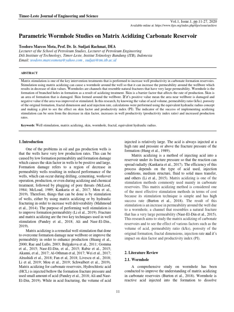 Parametric Wormhole Studies On Matrix Ac | PDF