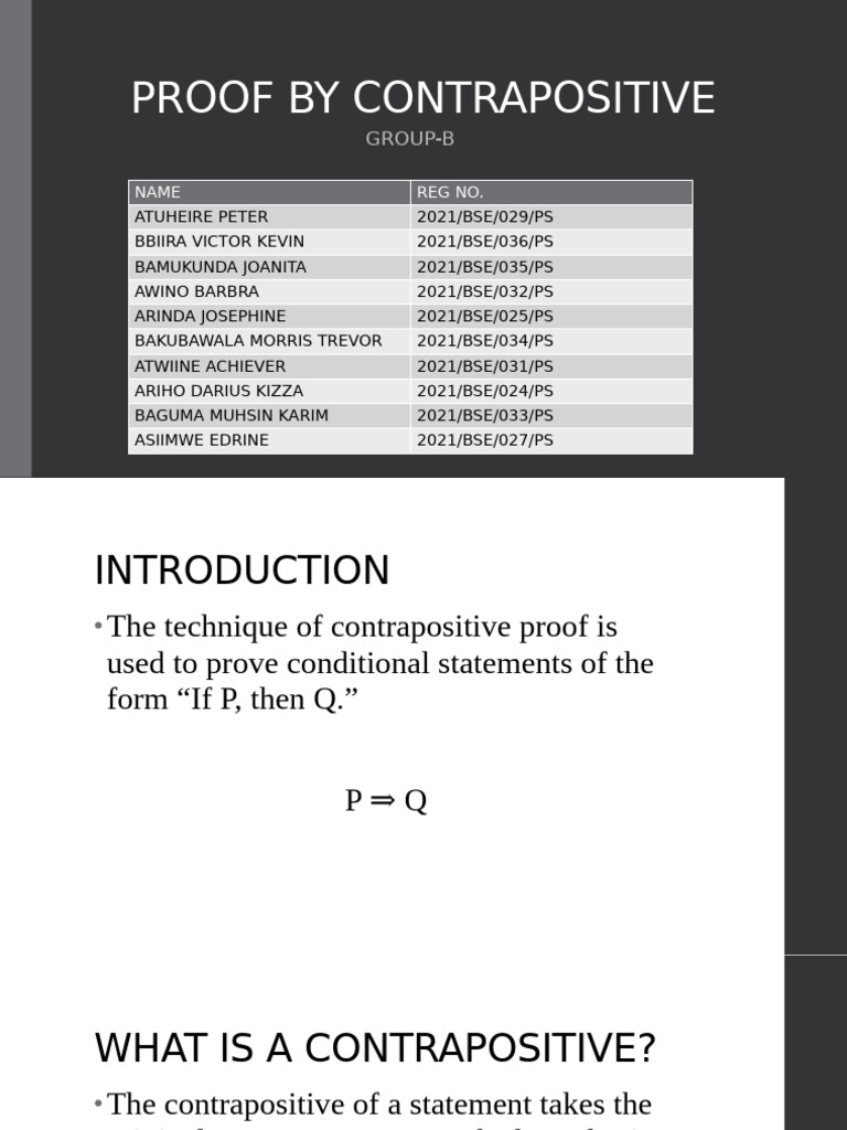 Proof by Contrapositive | PDF | Mathematical Proof | Integer
