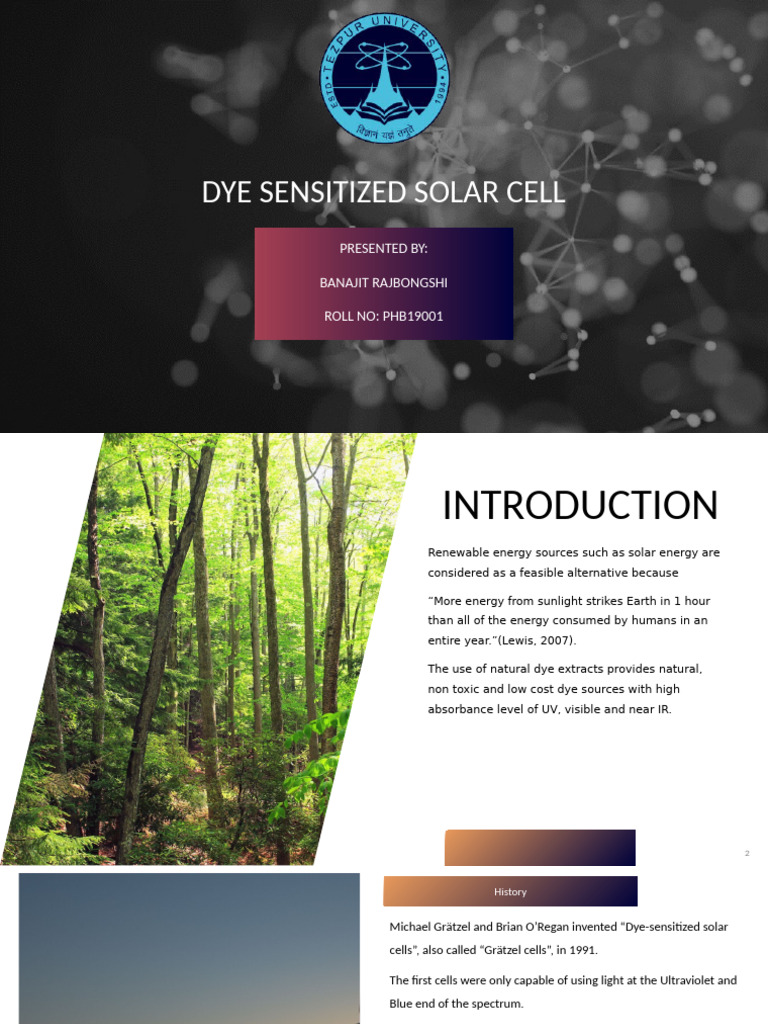 Dye Sensitized Solar Cell | PDF | Materials | Materials Science