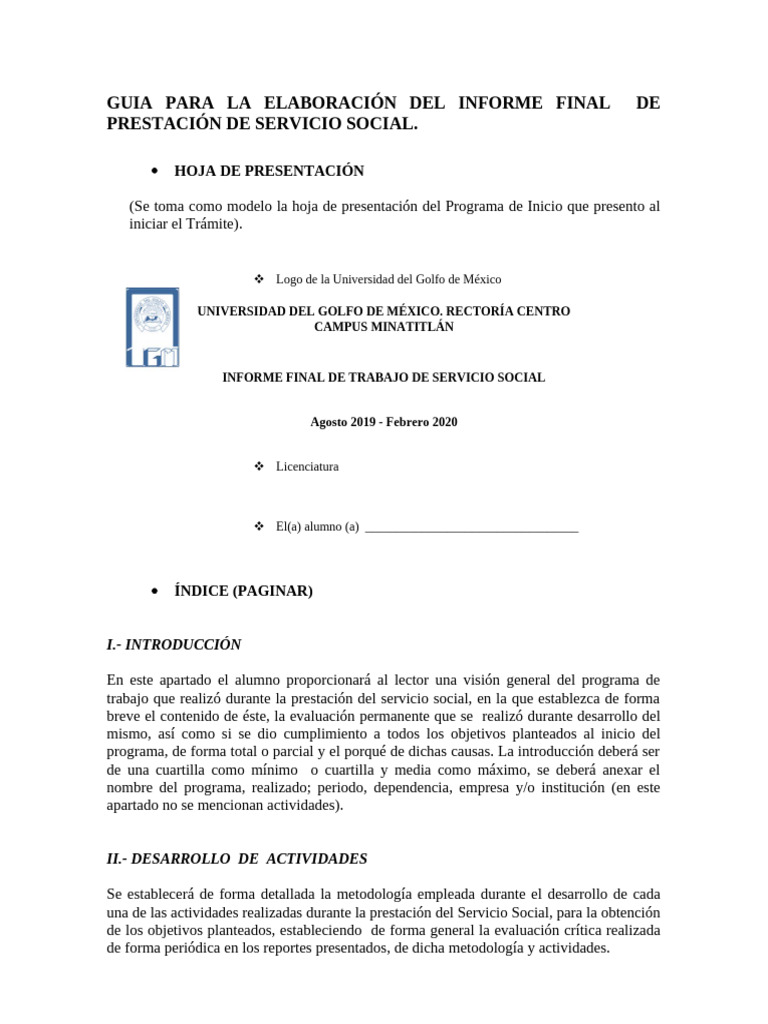 GUIA PARA LA ELABORACION DEL INFORME FINAL1 | PDF | Evaluación GUIA PARA LA ELABORACION DEL INFORME FINAL1 | PDF | Evaluación