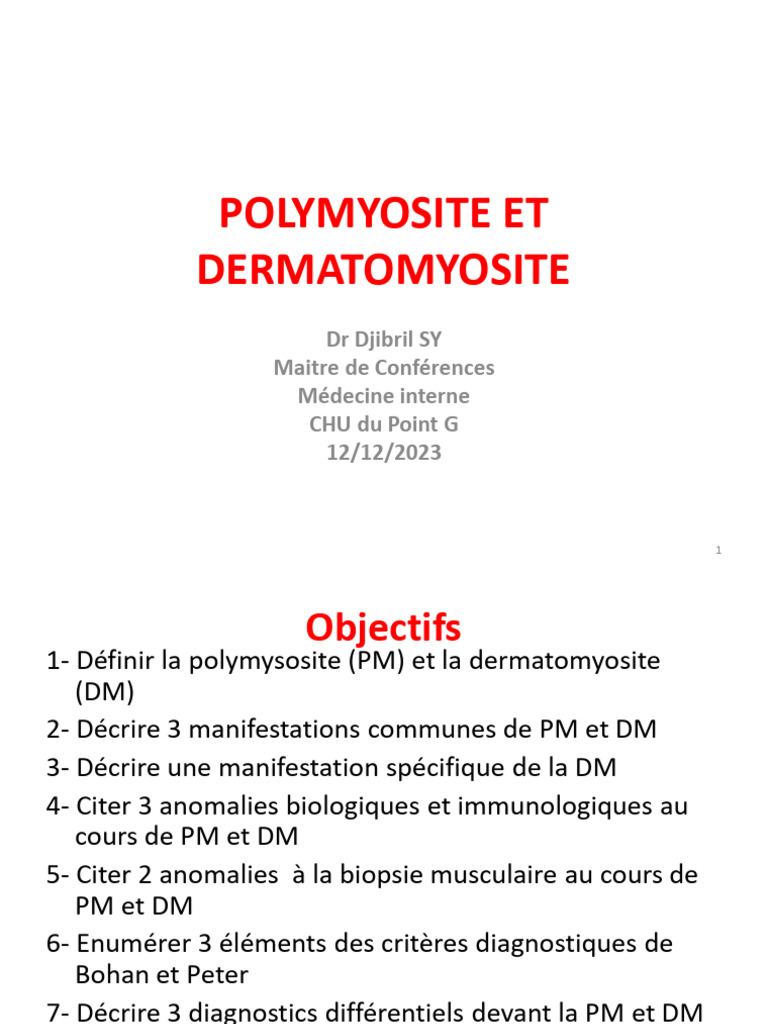 Polymyosite et dermatomyosite : enjeux clés | PDF | Muscle | Système ...