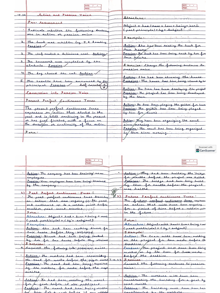 Active and Passive Voice Notes | PDF