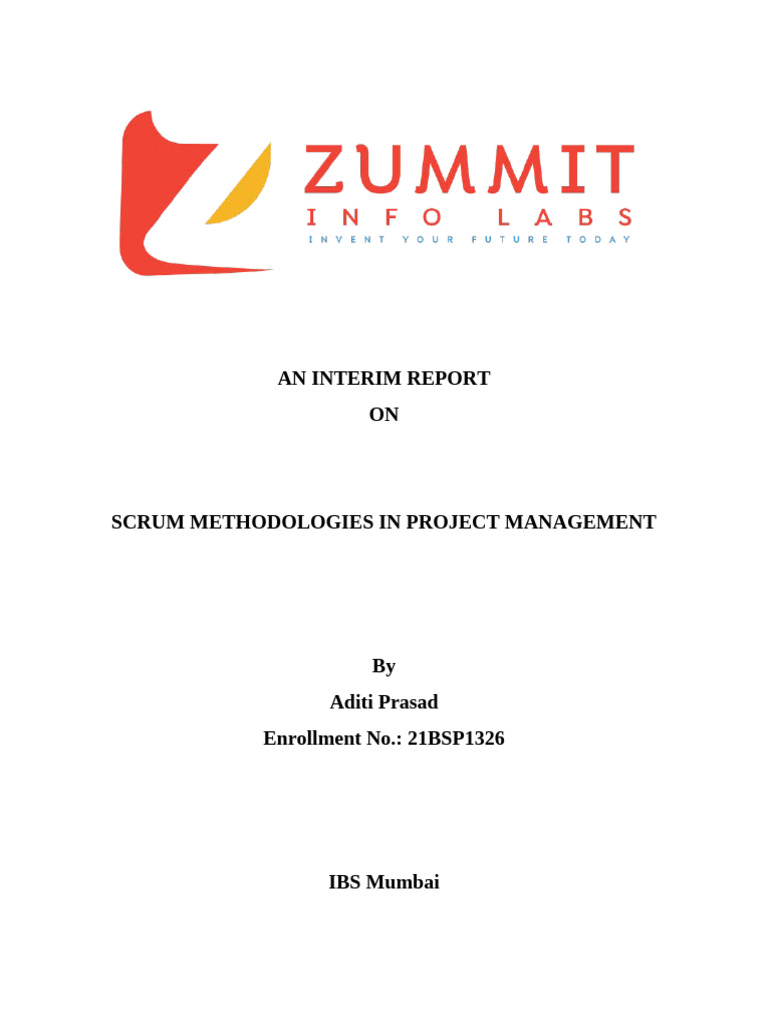 Interim Report - Zummit Infolabs | PDF | Scrum (Software Development) | Agile Software Development