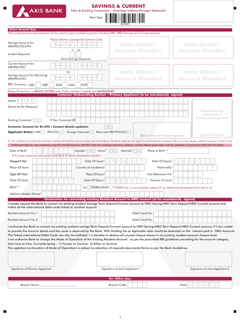Nri Ac Openingform 1 | PDF | Banks | Cheque