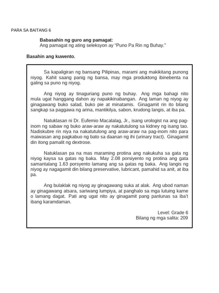 Para Sa G6-Indiv Assess | PDF