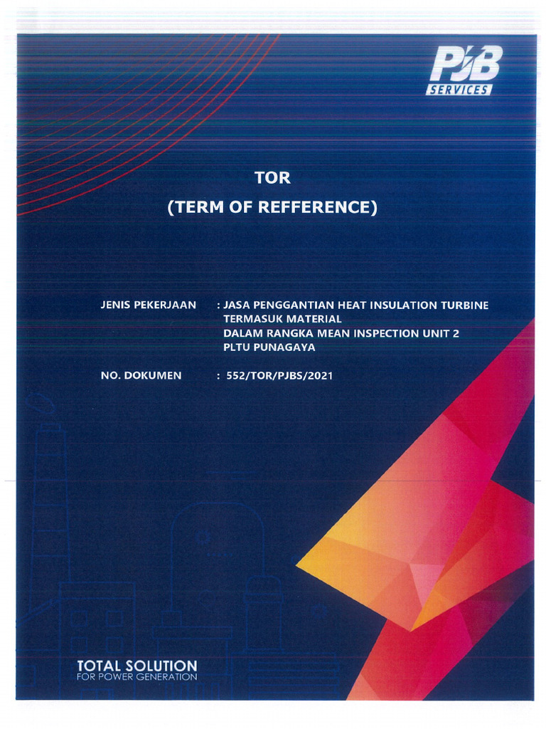 TOR Heat Insulation Turbine Dalam Rangka Mean Inspection Unit 2 PLTU ...