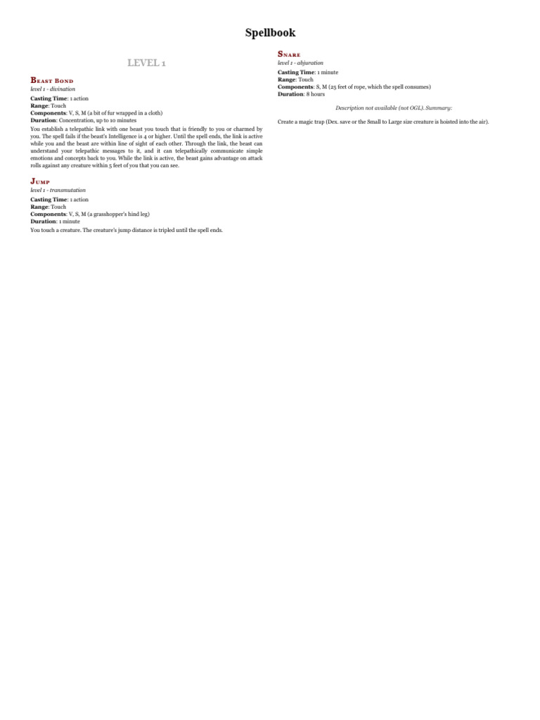 Herold Spell Book | PDF