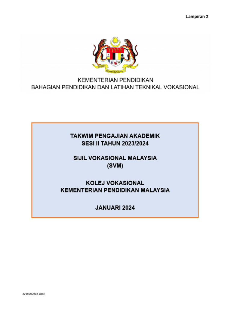 Microsoft Word - Lampiran 2 Dan Lampiran 3 - Takwim SVM Sesi II 2023. ...