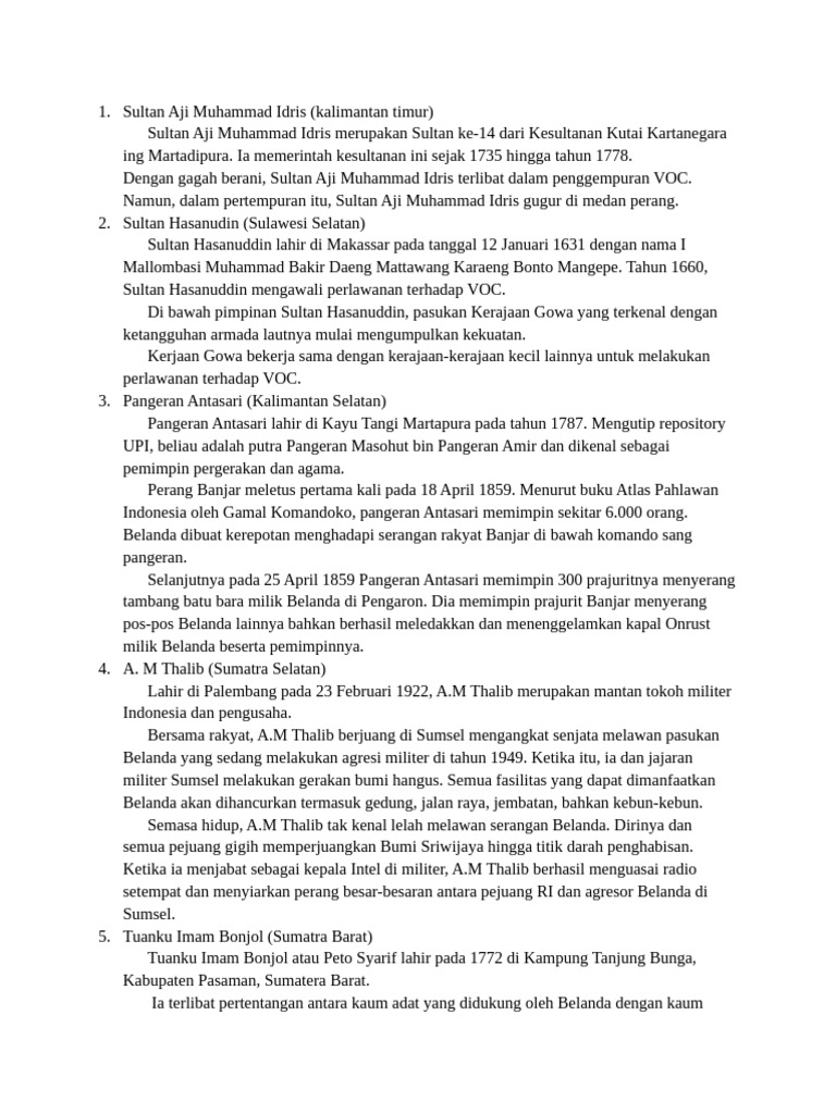 Tugas Sejarah Nama Pahlawan | PDF